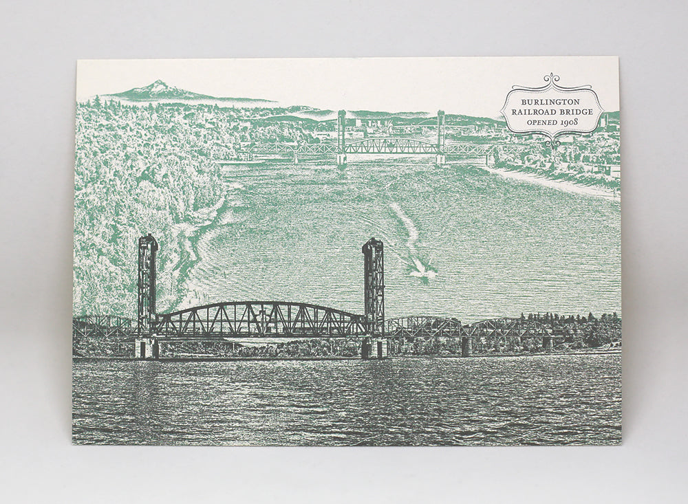 Burlington Northern Railroad Bridge Postcard – Beth Kerschen Art