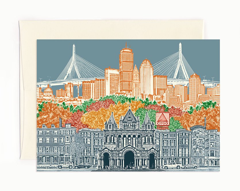 Boston, Massachusetts Notecard -- folded Greeting Card -- full color ...