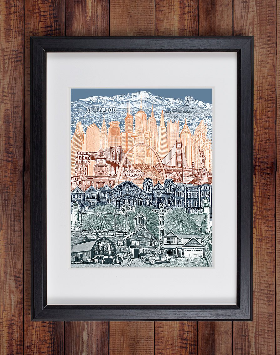 Travel America -- American Unity -- Art Print -- 8.5x11, 11x14, and 16 ...