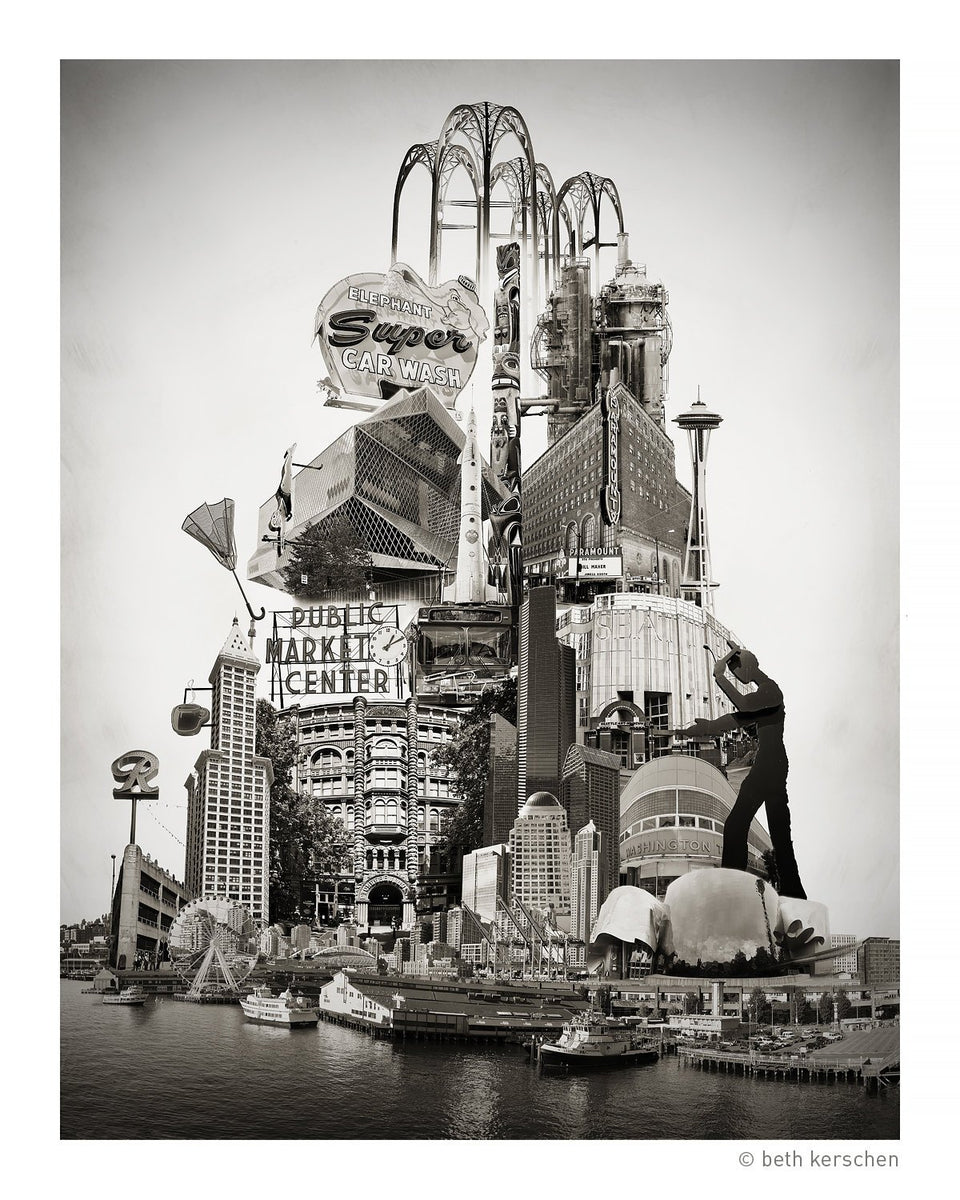 Seattle Archival Pigment Print -- Tower of Seattle – Beth Kerschen Art